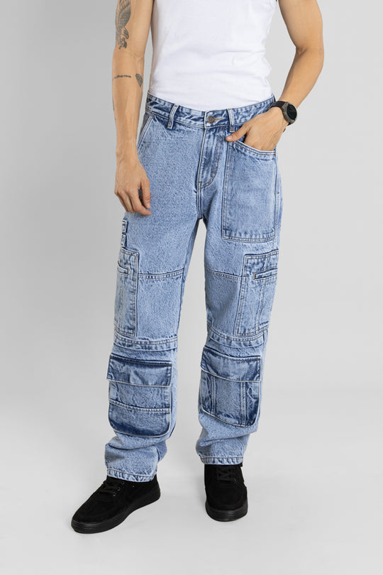 Buy Denim Cargo Jeans for Men Online at Best Price – Peplos Jeans