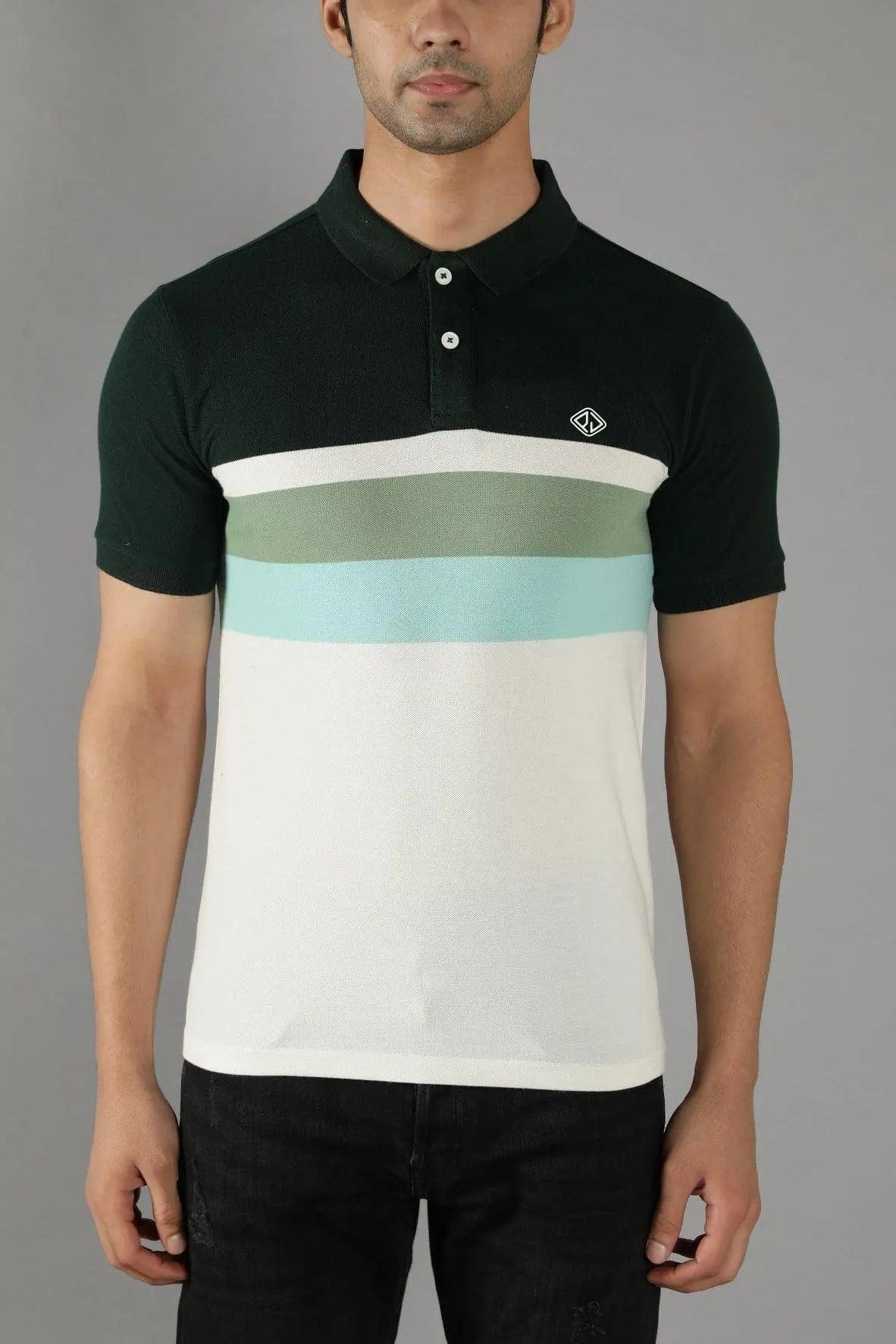 Branded Green Multi-Color Polo T-Shirt for Men: Regular Fit – Peplos Jeans