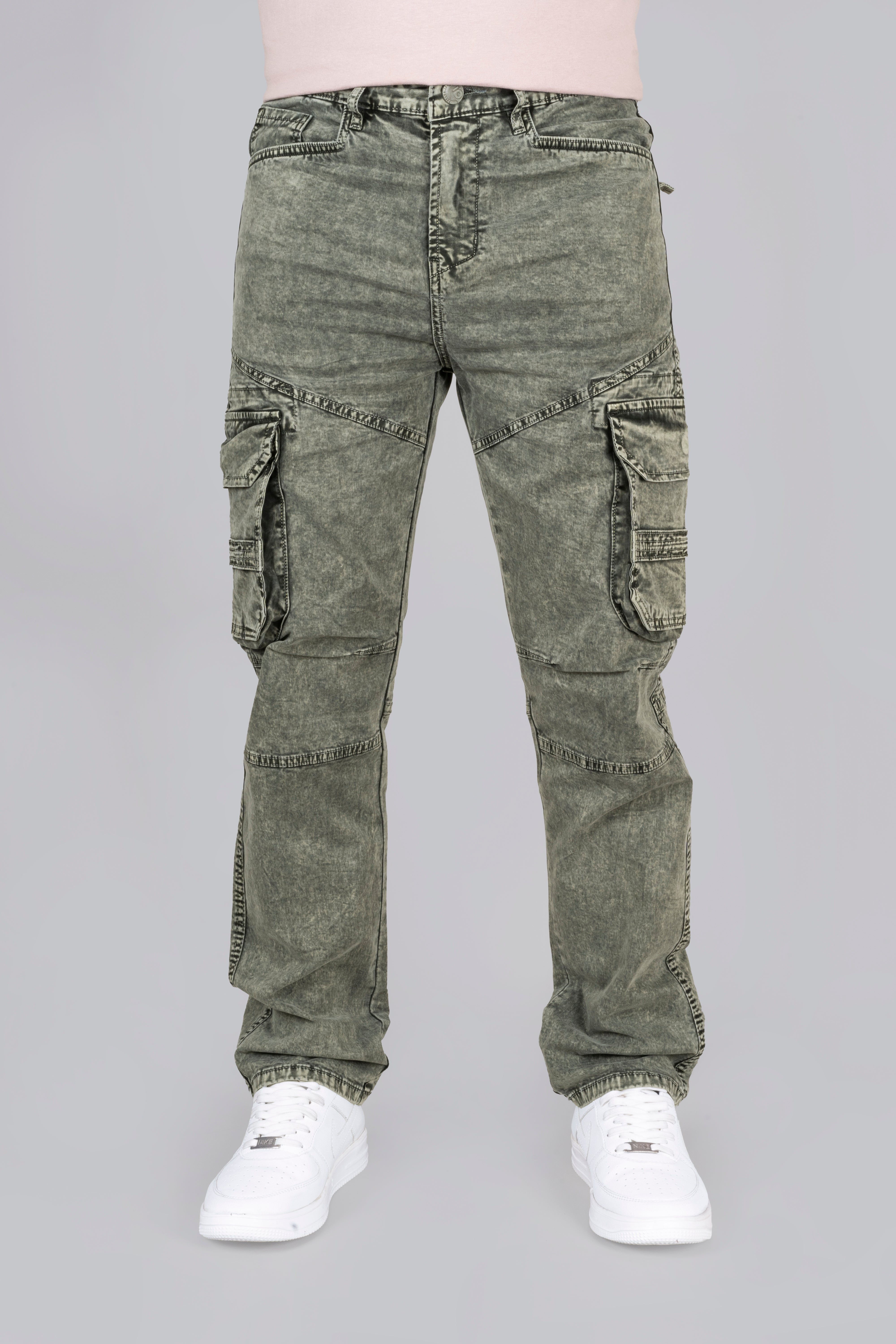 Dark Green Cargo Jeans For Men – Peplos Jeans
